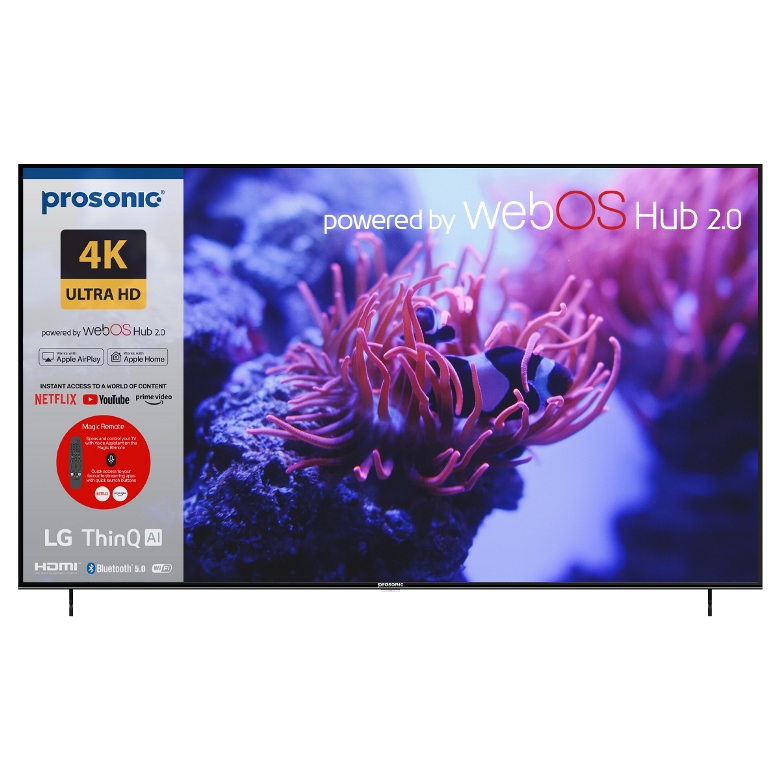 מסך טלוויזיה חכמה פרוסוניק Prosonic Smart 8540 WEBOS 4K UHD 85 INCH TV ...