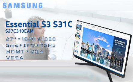 מסך מקצועי שטוח דק סמסונג SAMSUNG S27 C310 S27C310EAM 27 Inch IPS 4MS ...