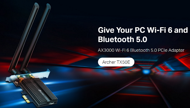 מתאם רשת פנימי PCIe אלחוטי בלוטות' TP-Link Archer TX50E ax3000 WiFi 6 ...